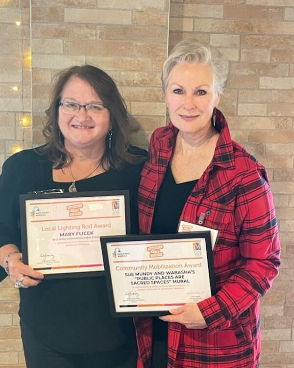 Mary Flicek Presented With Main Street Local Lightning Rod Award